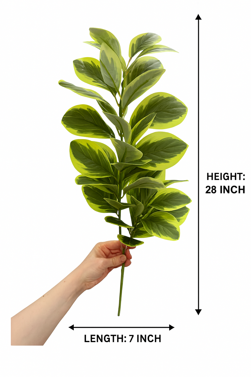 Artificial Green Leaf Bunch – 28” INCH Realistic Green with Light Shad ...