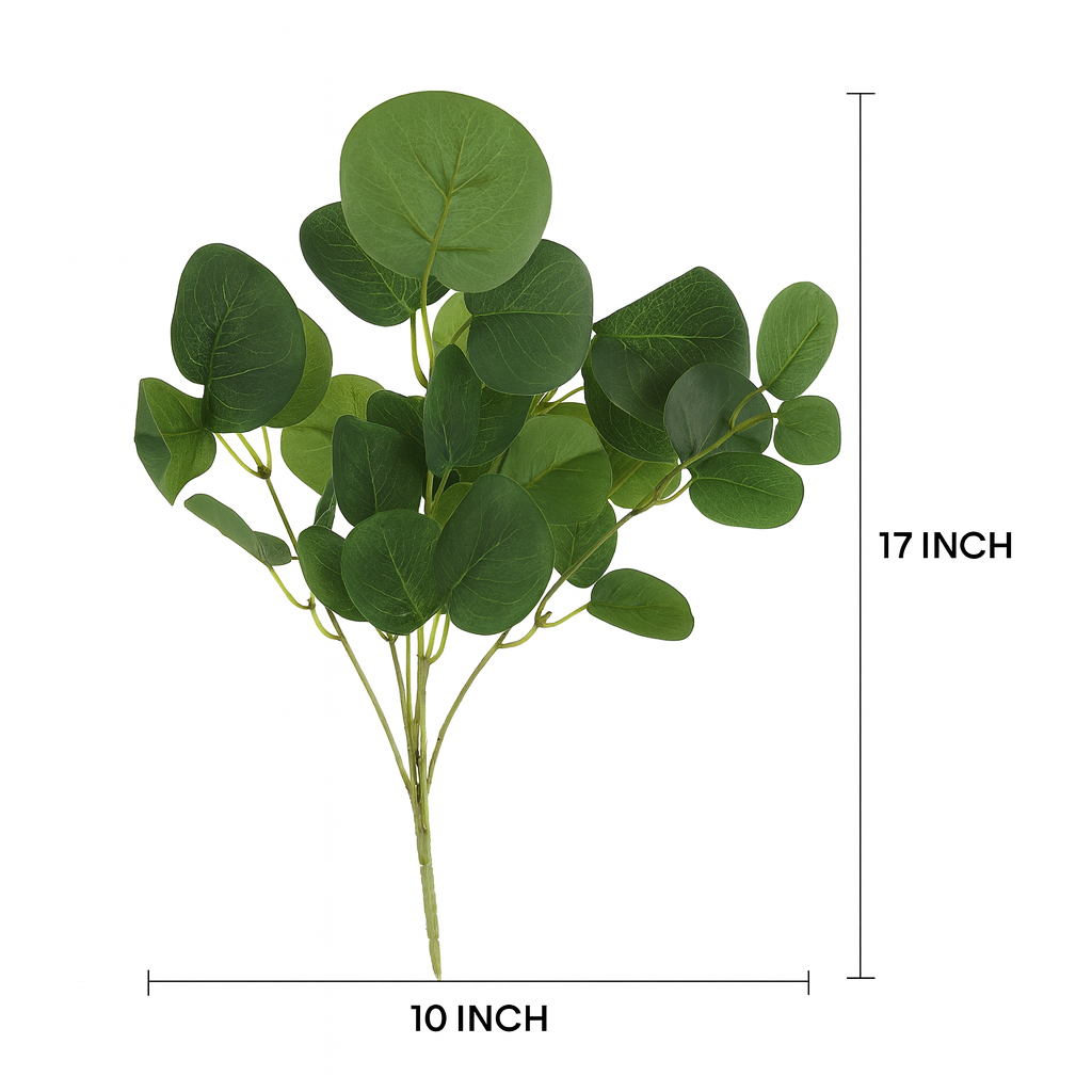 Artificial APPLE Leaf Flower Bunch – 17” INCH Realistic Green Decorati ...