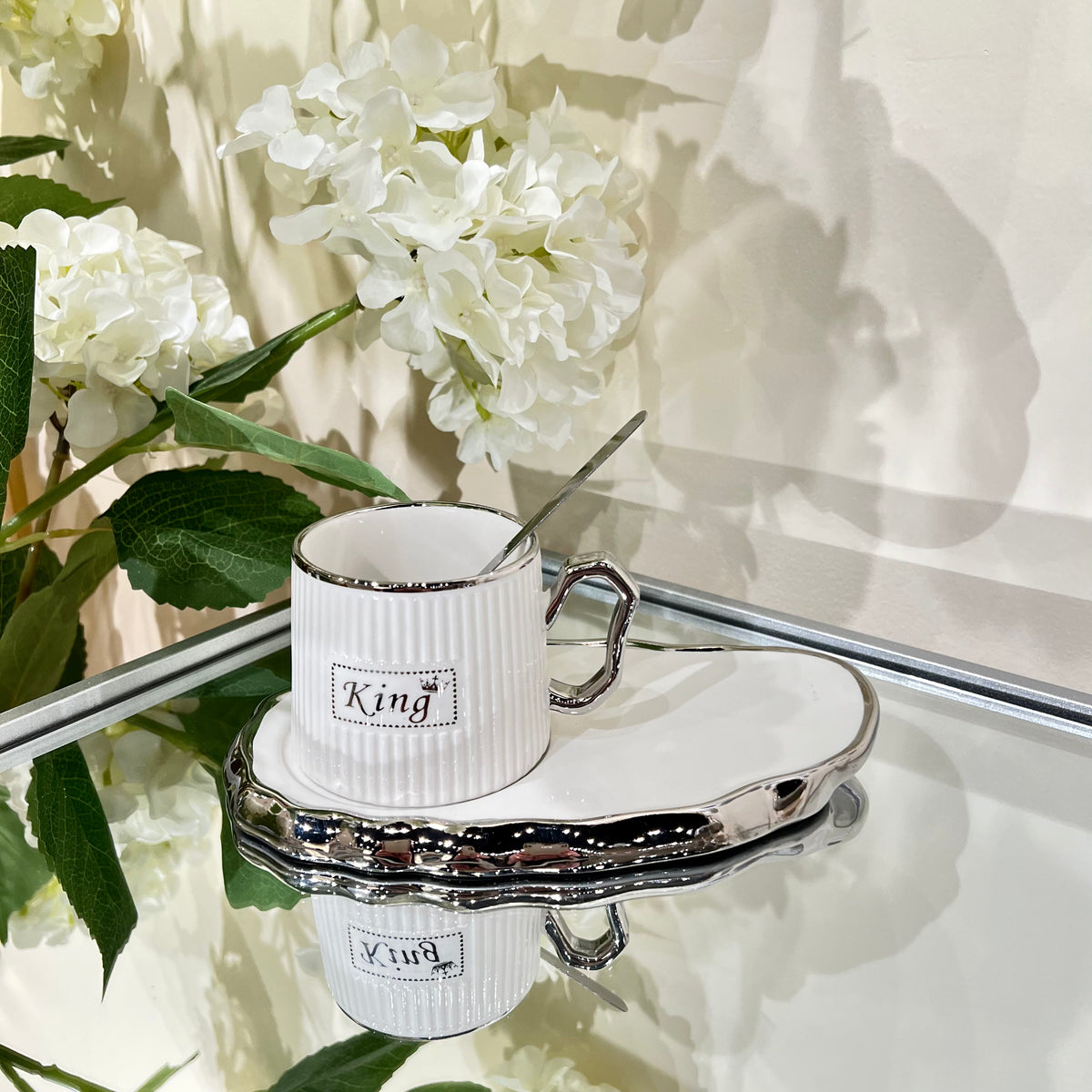 Modern Ceramic Tea Cup with Tray and Spoon – Papiyona