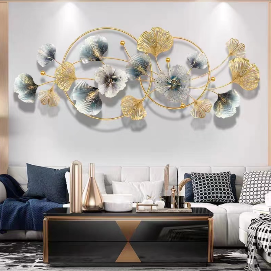 Wall Décor Large Golden Metal of Gold & Multi - Papiyona