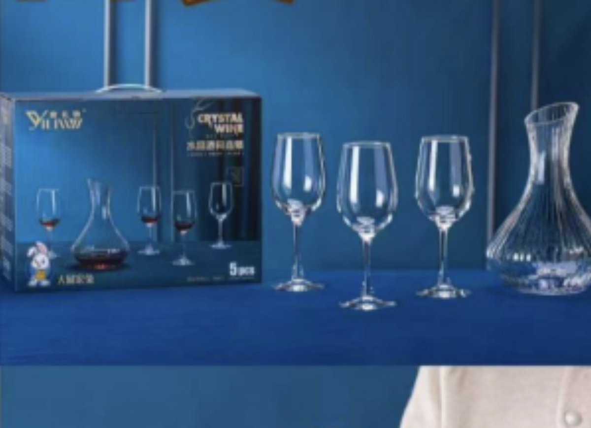 Crystal Glass Juice Decanter, 5-piece Set Juice Drink Glass Container ...