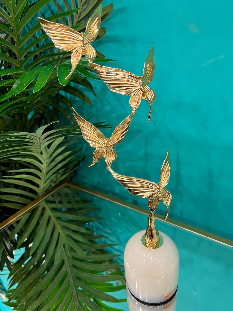 Gold Marble Sculpture of Flying Butterflies – Papiyona
